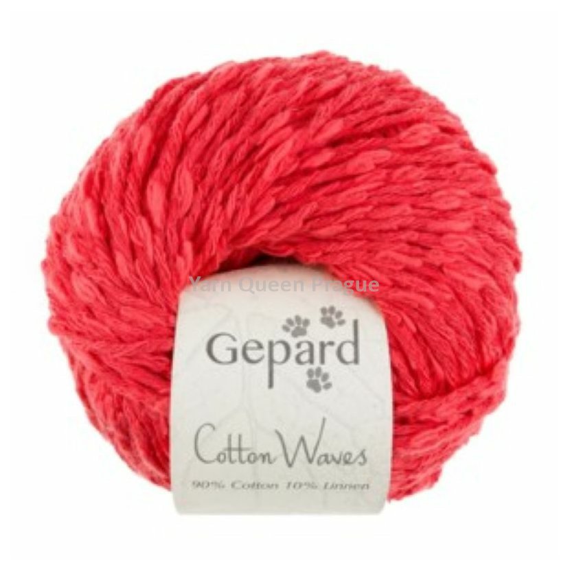 Gepard COTTON WAVES 325 Red | Yarn Queen Prague - Vlny a příze